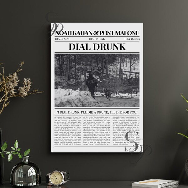 Dial Drunk Noah Kahan Poster - Etsy