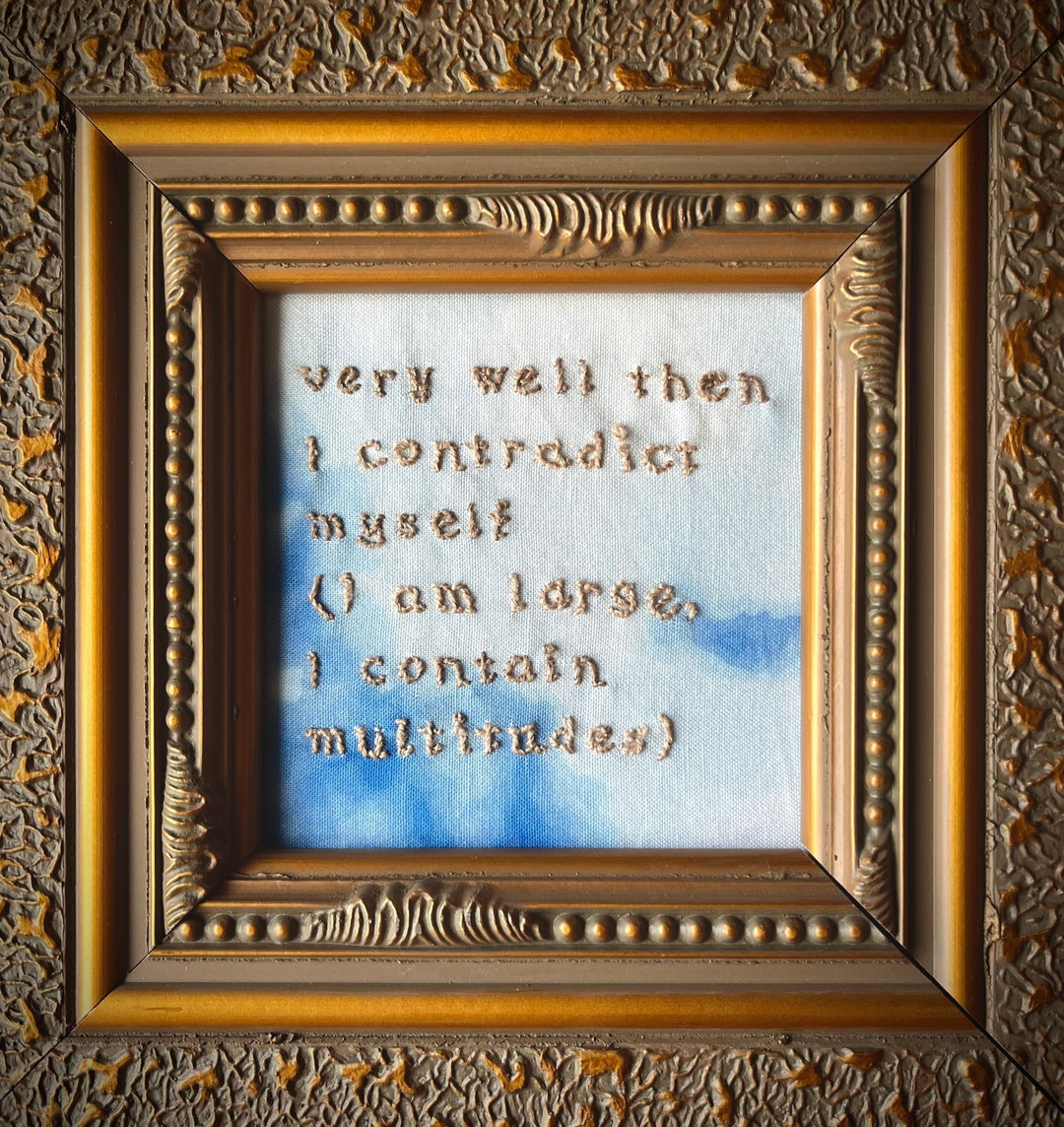 Poetic Embroidery / Song of Myself Framed Ready to Ship - Etsy