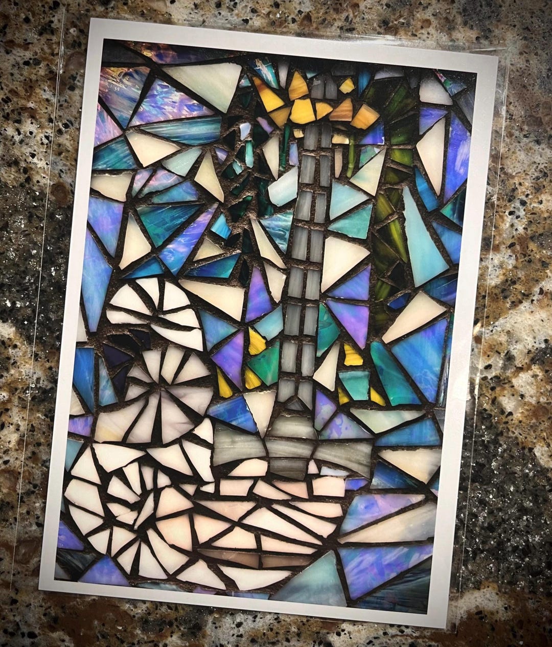 Ace of Swords Tarot Stained Glass Mosaic Print - Unframed Handmade Art ...