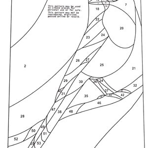 PDF Magpie Stained Glass Pattern or Mosaic Template - Digital Download ...
