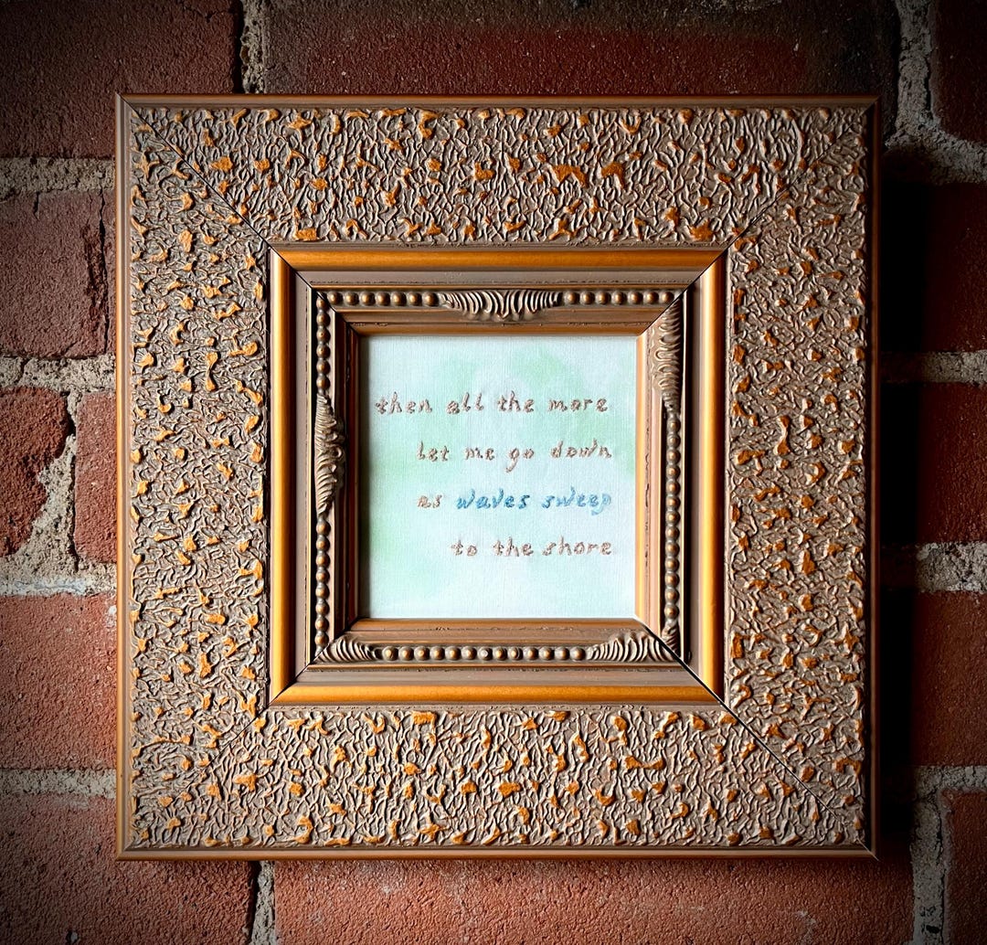 Embroidered Poetry Wall Decor / Sara Teasdale Since There is No Escape ...