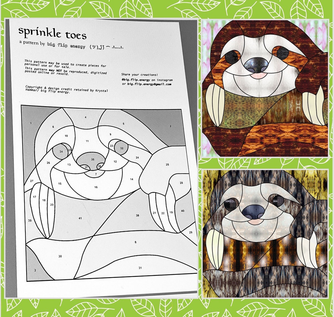 PDF LARGE Stained Glass Pattern / Mosaic Template Digital Download ...