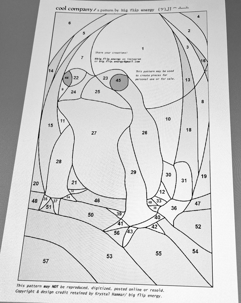 HARD COPY LARGE Stained Glass Pattern / Mosaic Template Toad / Frog ...