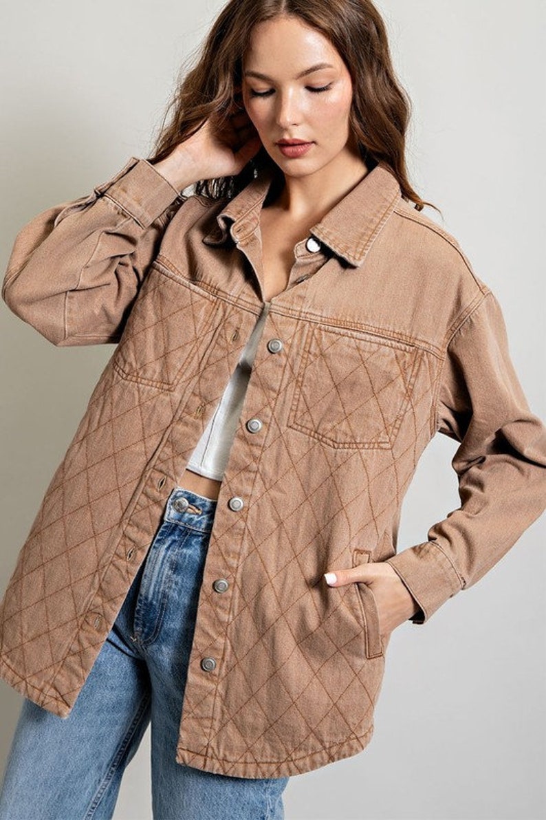 NEW! Quilted Button Down Women's Jacket/shacket Shirt Vintage- Western ...