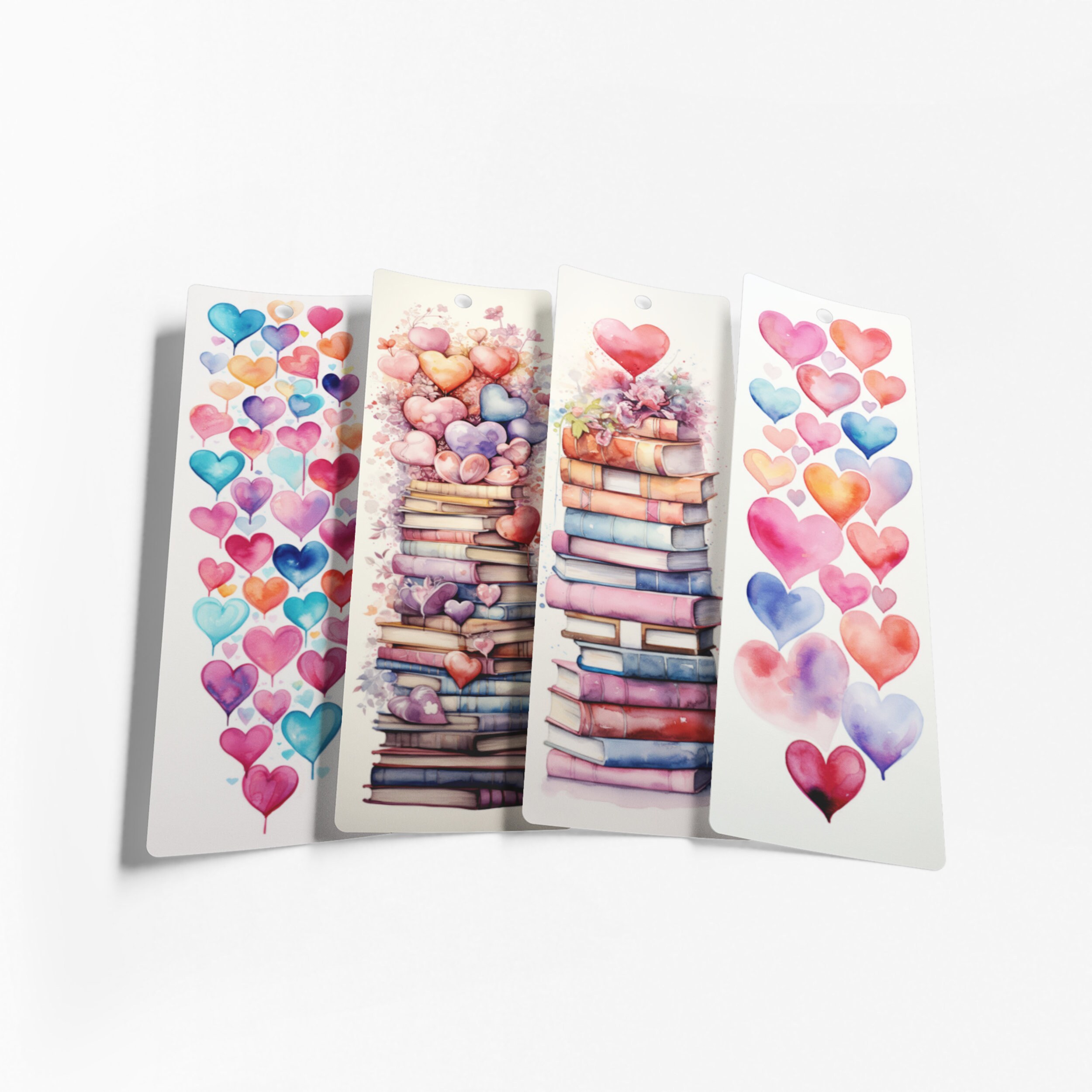 20 Watercolor Valentine Printable Bookmarks, Sublimation Bookmark Set ...