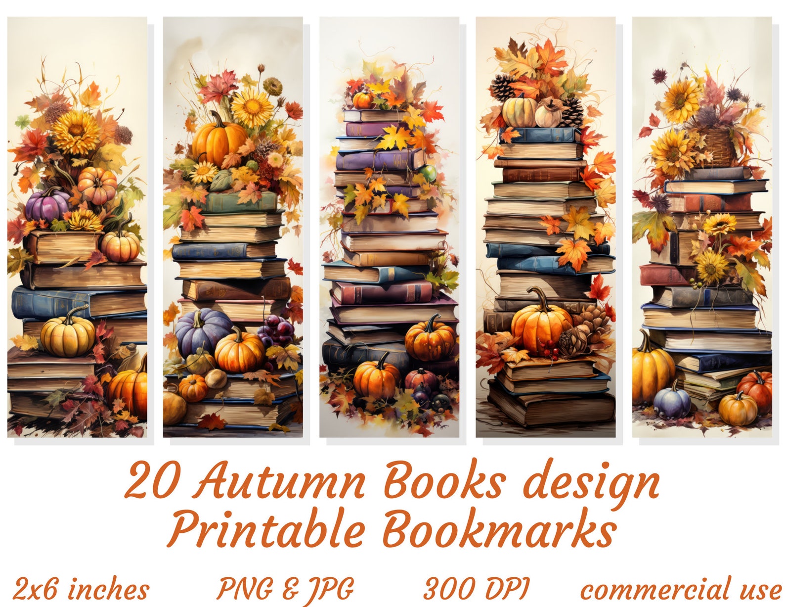 20 Autumn Books Bookmarks Autumn Printable Bookmarks - Etsy