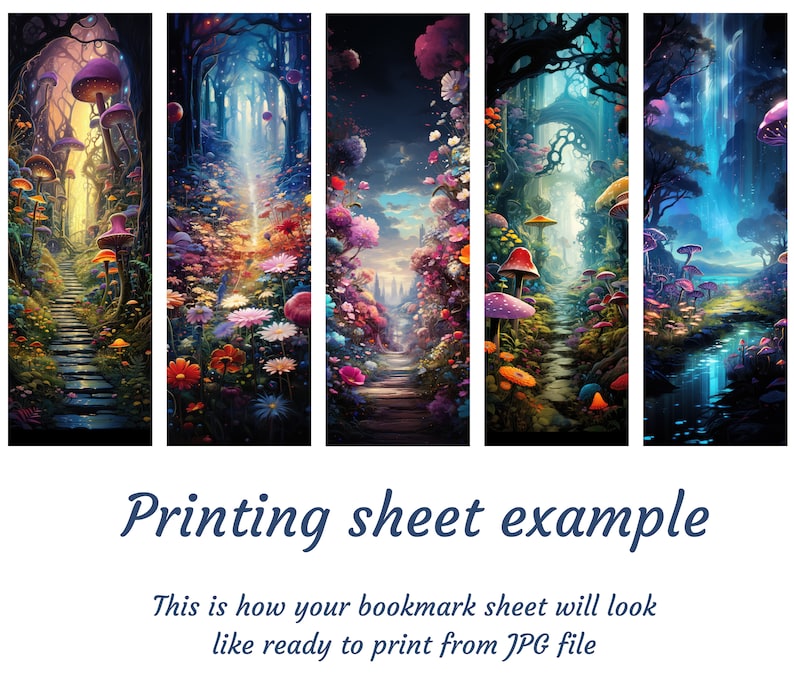 20 Magic Fantasy Garden Printable Bookmarks, Fantasy Bookmarks ...