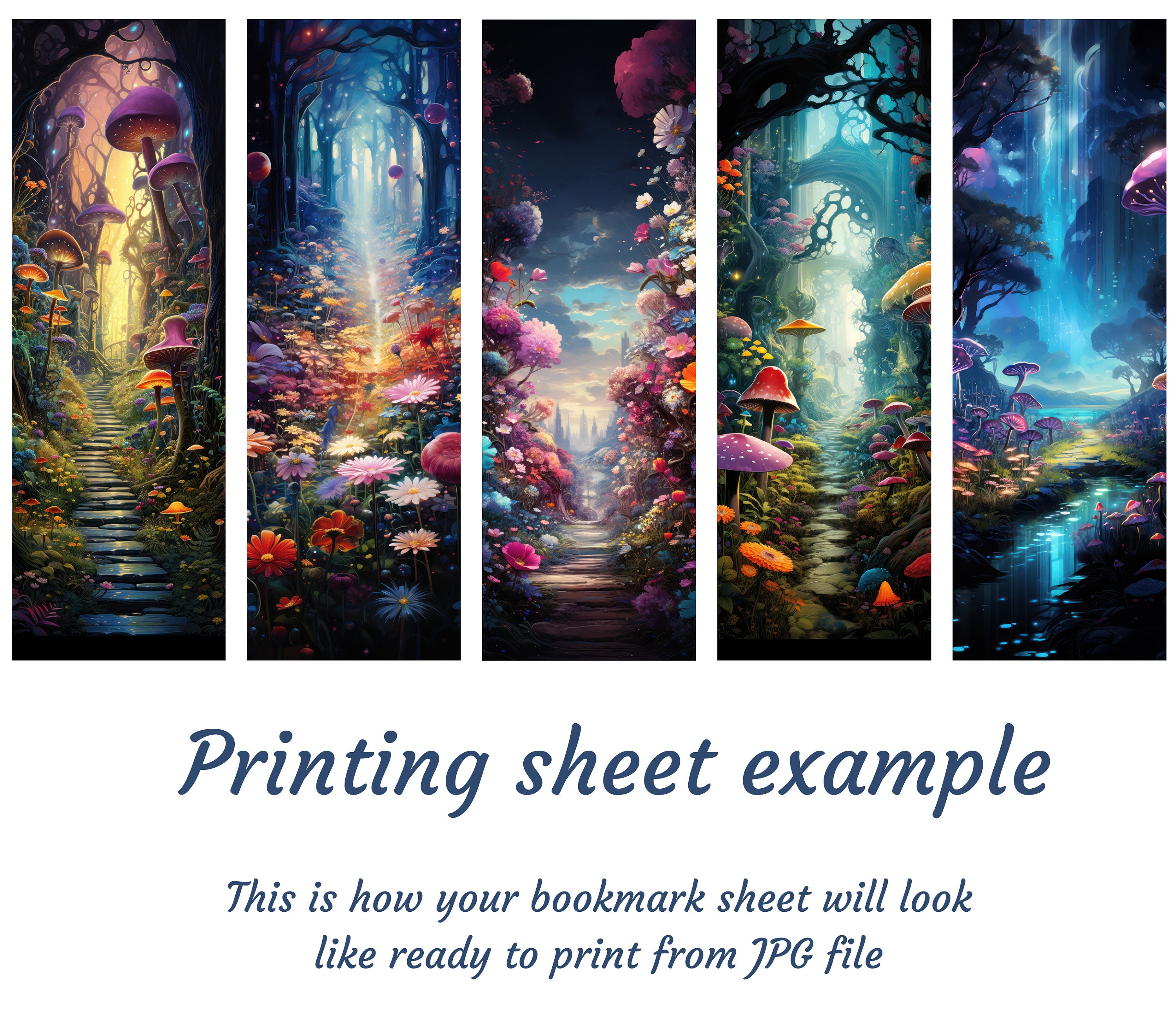 20 Magic Fantasy Garden Printable Bookmarks, Fantasy Bookmarks ...