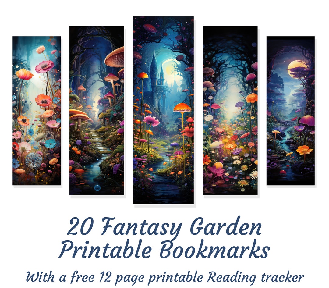 20 Magic Fantasy Garden Printable Bookmarks, Fantasy Bookmarks ...