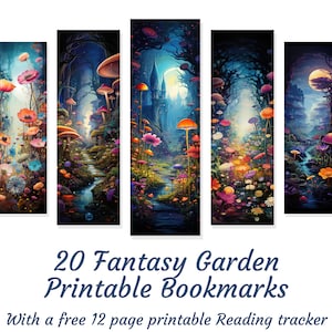 20 Magic Fantasy Garden Printable Bookmarks, Fantasy Bookmarks ...