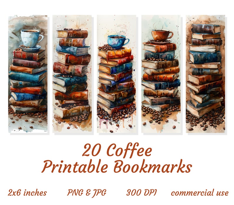 20 Coffee Printable Bookmarks, Coffee Printables, Coffee Lovers ...