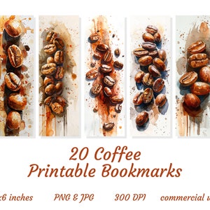 20 Coffee Printable Bookmarks, Coffee Printables, Coffee Lovers ...