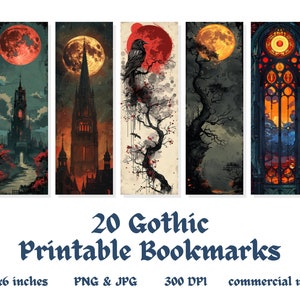 20 Gothic Printable Bookmarks, Bookmark Set, Galaxy Sublimation ...