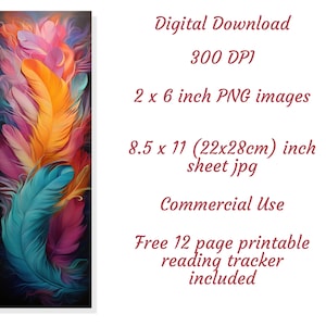 20 Feathers Printable Bookmarks, Feather PNG, Printable Bookmarks ...