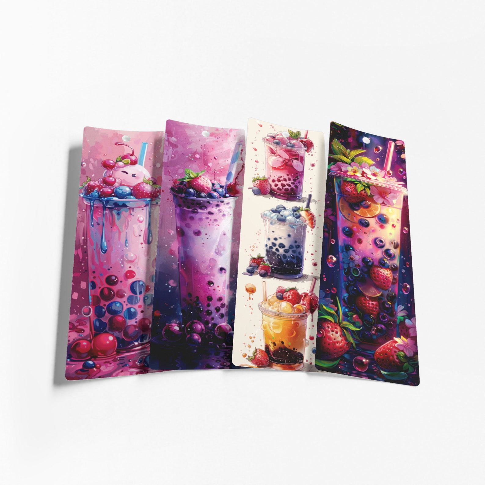 20 Bubble Tea Bookmarks, Printable Bookmarks, Kawaii Bubble Tea ...