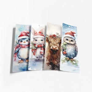 20 Cute Animal Christmas Bookmark Designs, Christmas Bookmarks Png ...