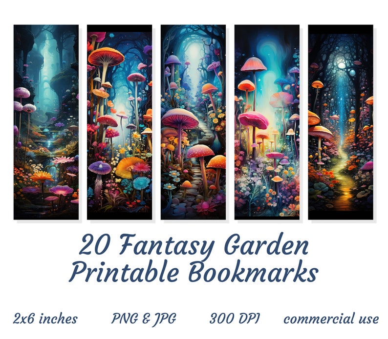 20 Magic Fantasy Garden Printable Bookmarks, Fantasy Bookmarks ...