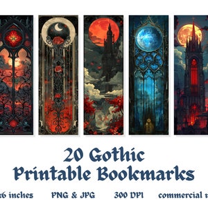 20 Gothic Printable Bookmarks, Bookmark Set, Galaxy Sublimation ...
