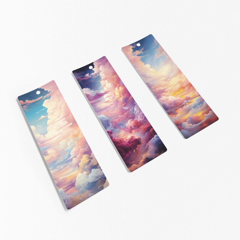 20 Clouds Printable Bookmarks, Decorative Clouds Design, Fluffy Clouds ...