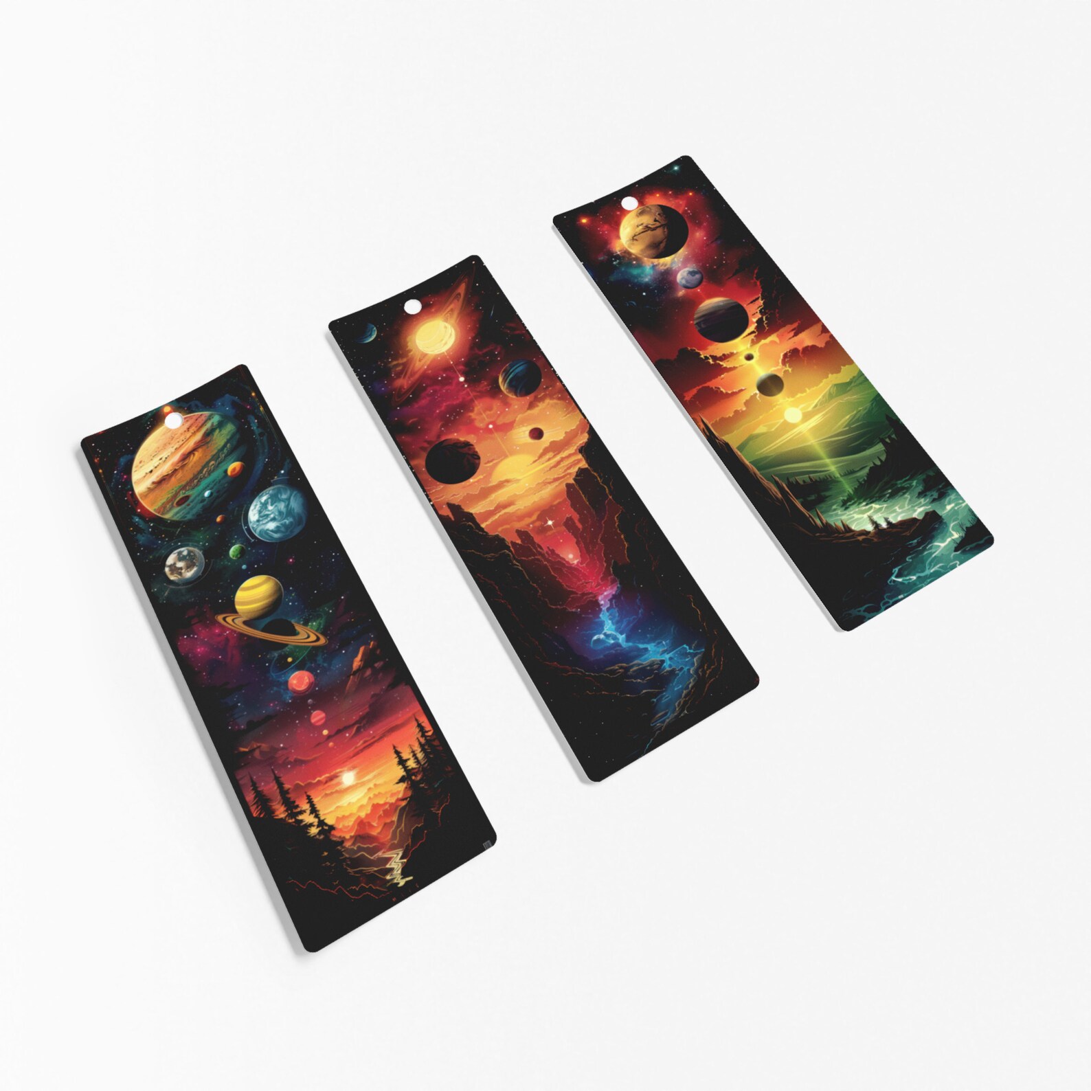 20 Planets Bookmarks, Galaxy Bookmark Set, Galaxy Sublimation, Bookmark ...