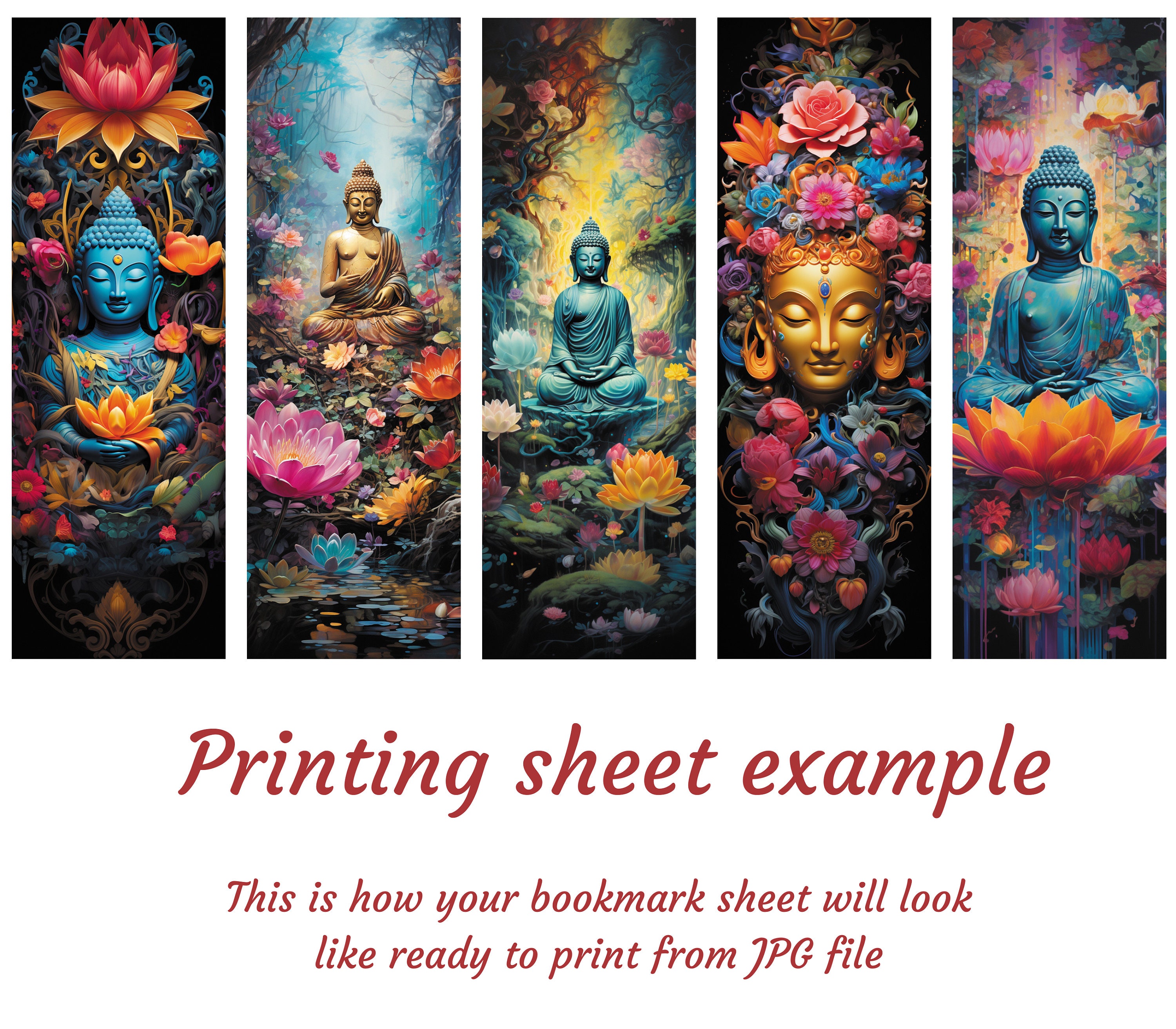 20 Buddha Bookmark Designs, Printable Bookmarks, Zen Bookmarks ...