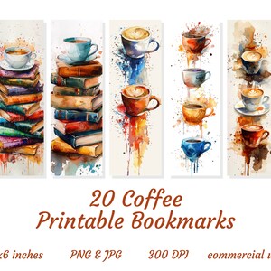20 Coffee Printable Bookmarks, Coffee Printables, Coffee Lovers ...