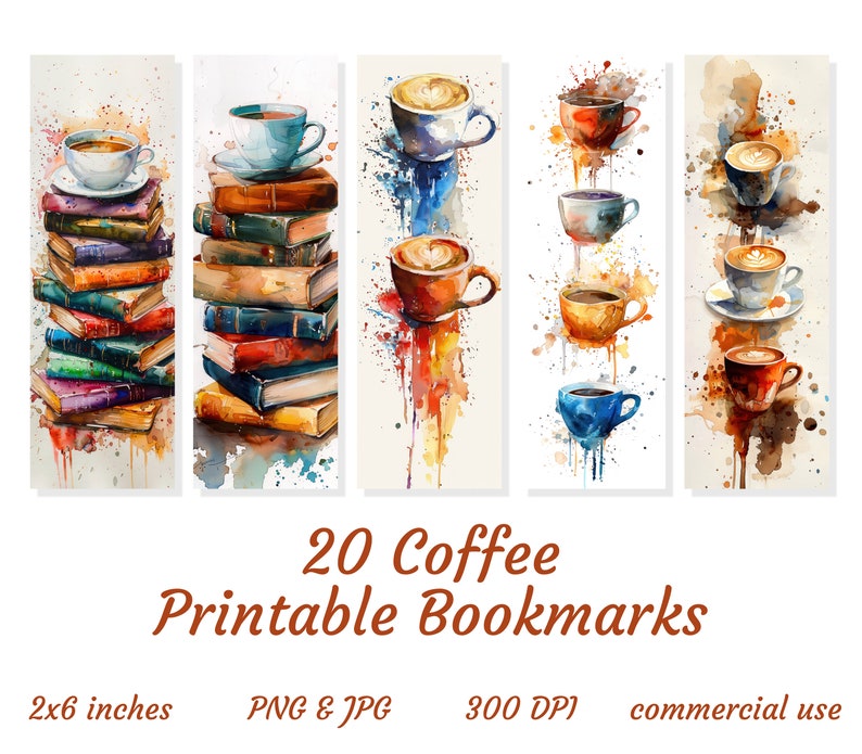 20 Coffee Printable Bookmarks, Coffee Printables, Coffee Lovers ...