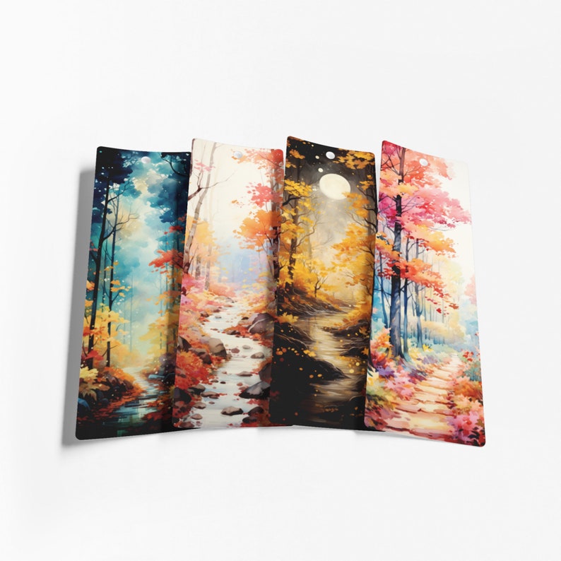 20 Printable Autumn Forest Bookmarks, Watercolor, Bookmark Sublimation ...