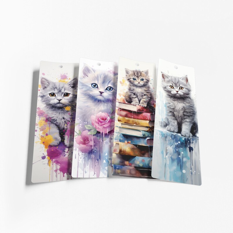 20 Cat Bookmark Designs, Printable Bookmarks, Kitten Bookmarks ...