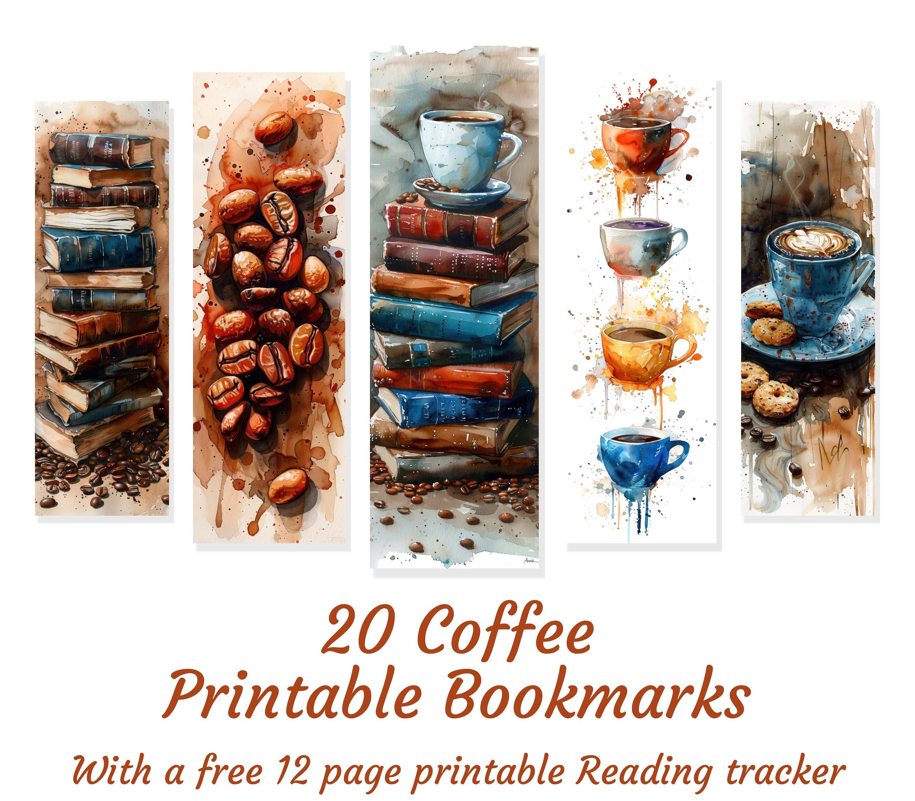 20 Coffee Printable Bookmarks, Coffee Printables, Coffee Lovers ...