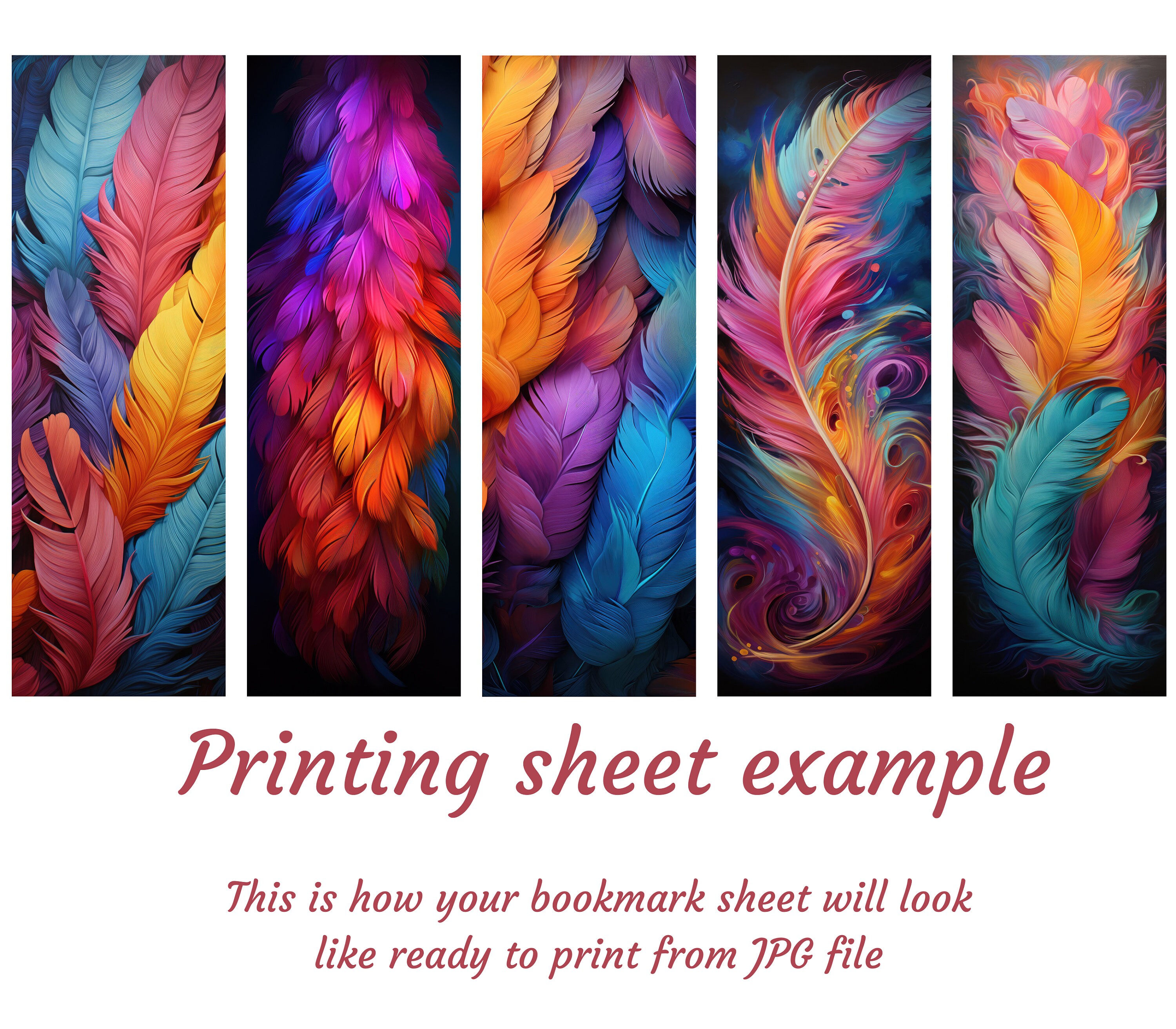 20 Feathers Printable Bookmarks, Feather PNG, Printable Bookmarks ...