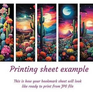 20 Cactus Bookmark Designs, Printable Bookmarks, Nature Bookmarks ...