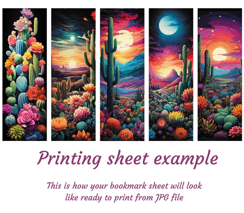 20 Cactus Bookmark Designs Printable Bookmarks Nature - Etsy
