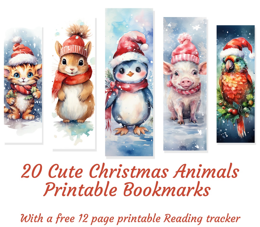 20 Cute Animal Christmas Bookmark Designs, Christmas Bookmarks Png ...