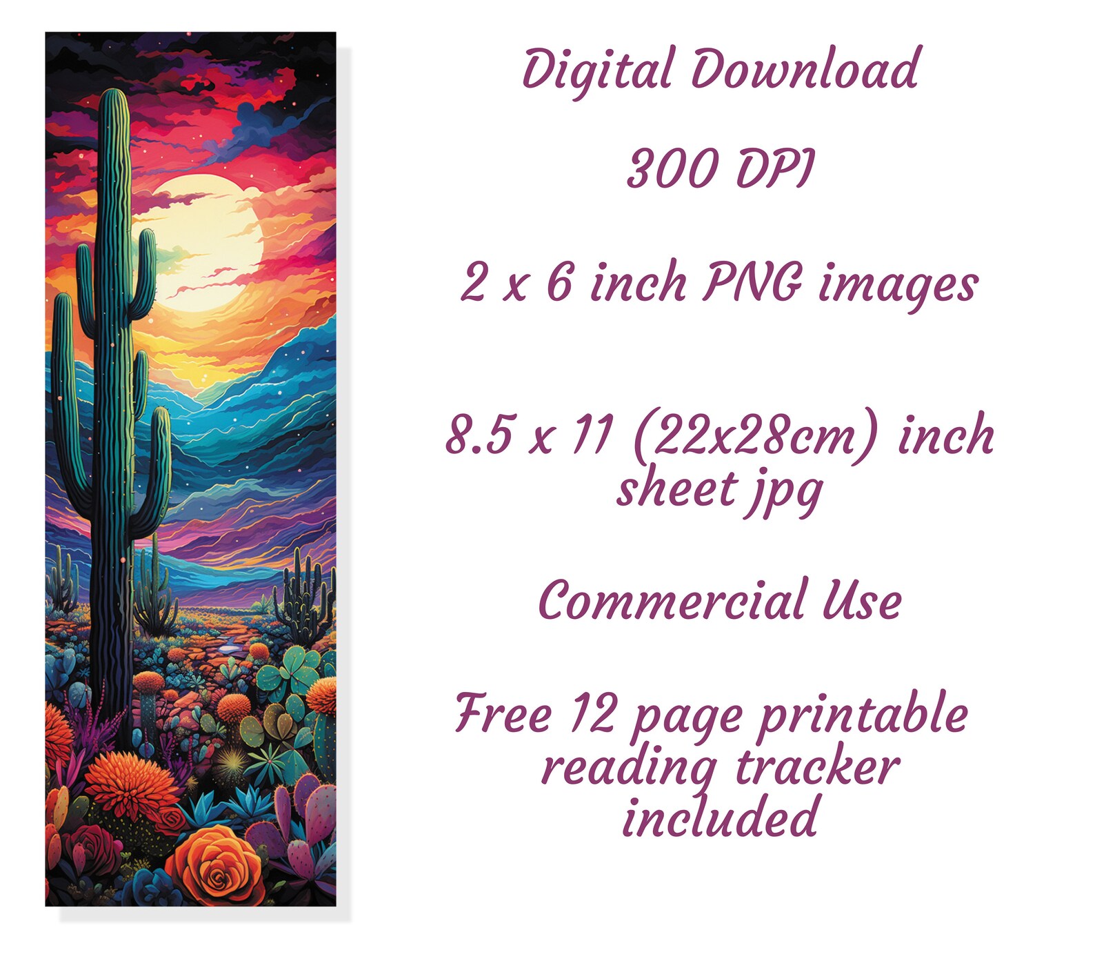 20 Cactus Bookmark Designs Printable Bookmarks Nature - Etsy