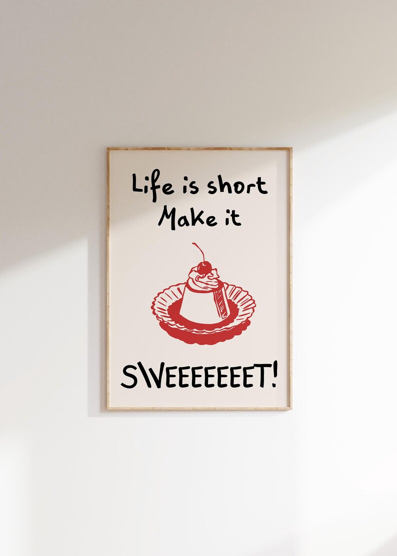 Life is Short Positive Digital Wall Art, Positive Quote Trendy Wall Art ...