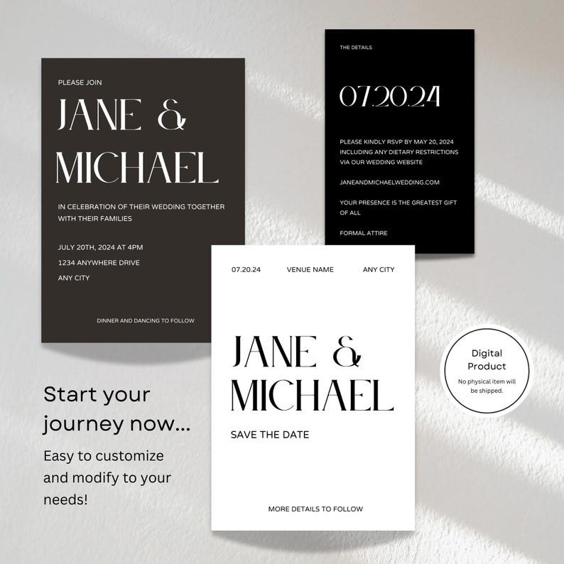 Editable Canva Template Wedding Invitations, Customizable Invitation ...