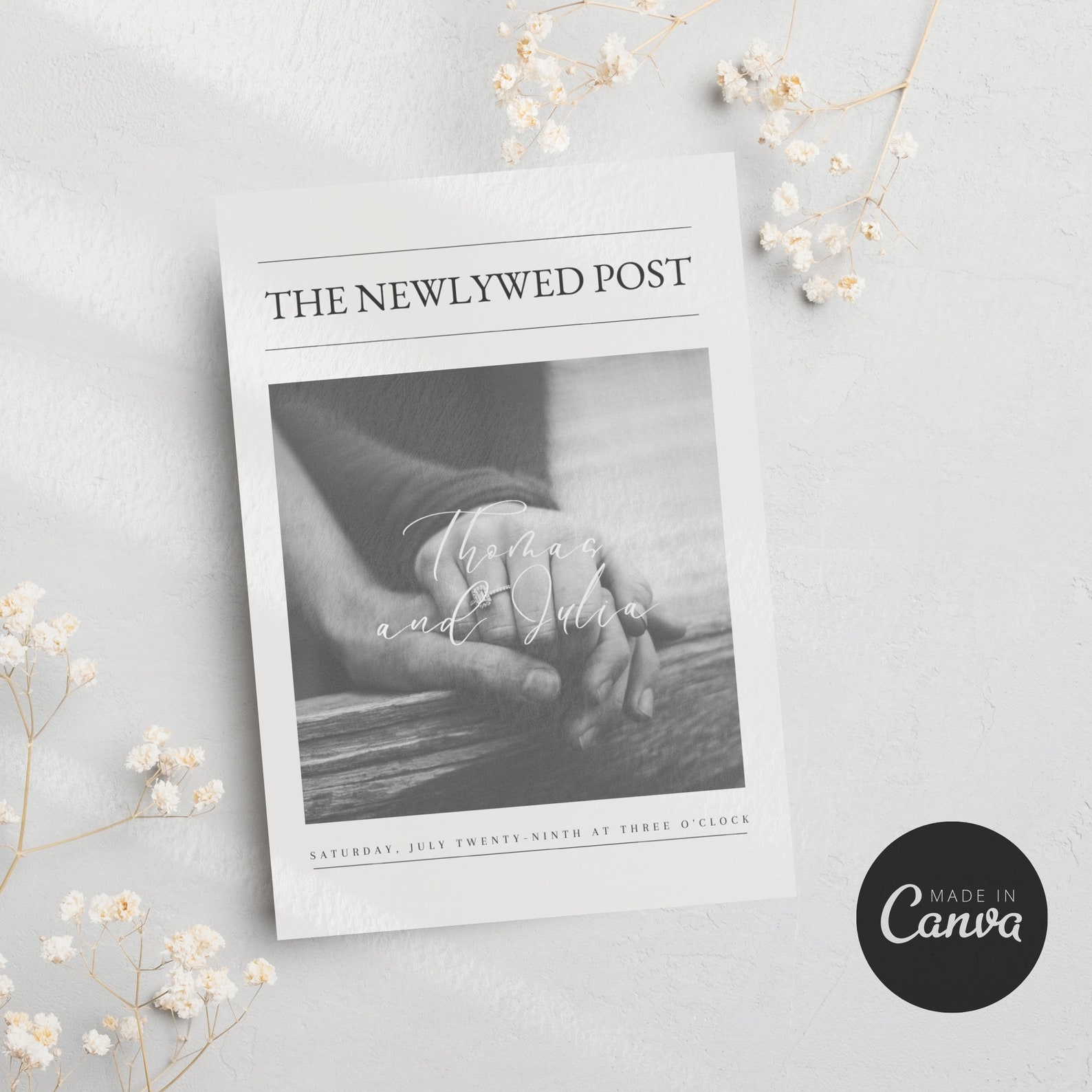 Editable Wedding Newspaper Template Canva Wedding Booklet - Etsy Canada