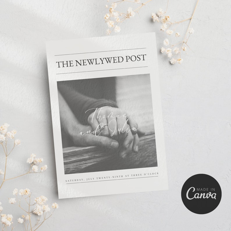 Editable Wedding Newspaper Template Canva Wedding Booklet - Etsy Canada