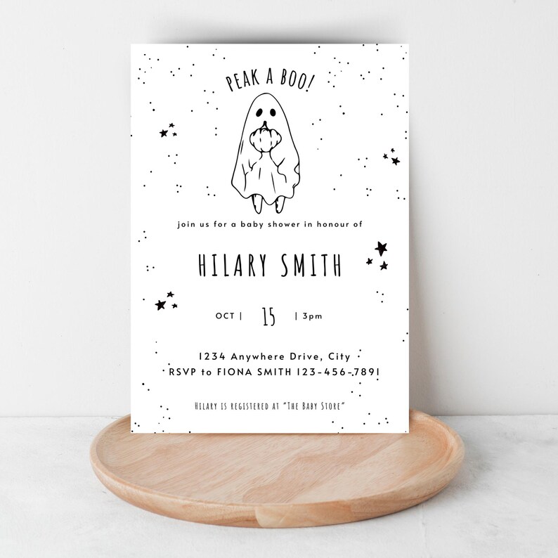 A Little Boo Shower Canva Template Bundle, Spooky Baby Shower ...