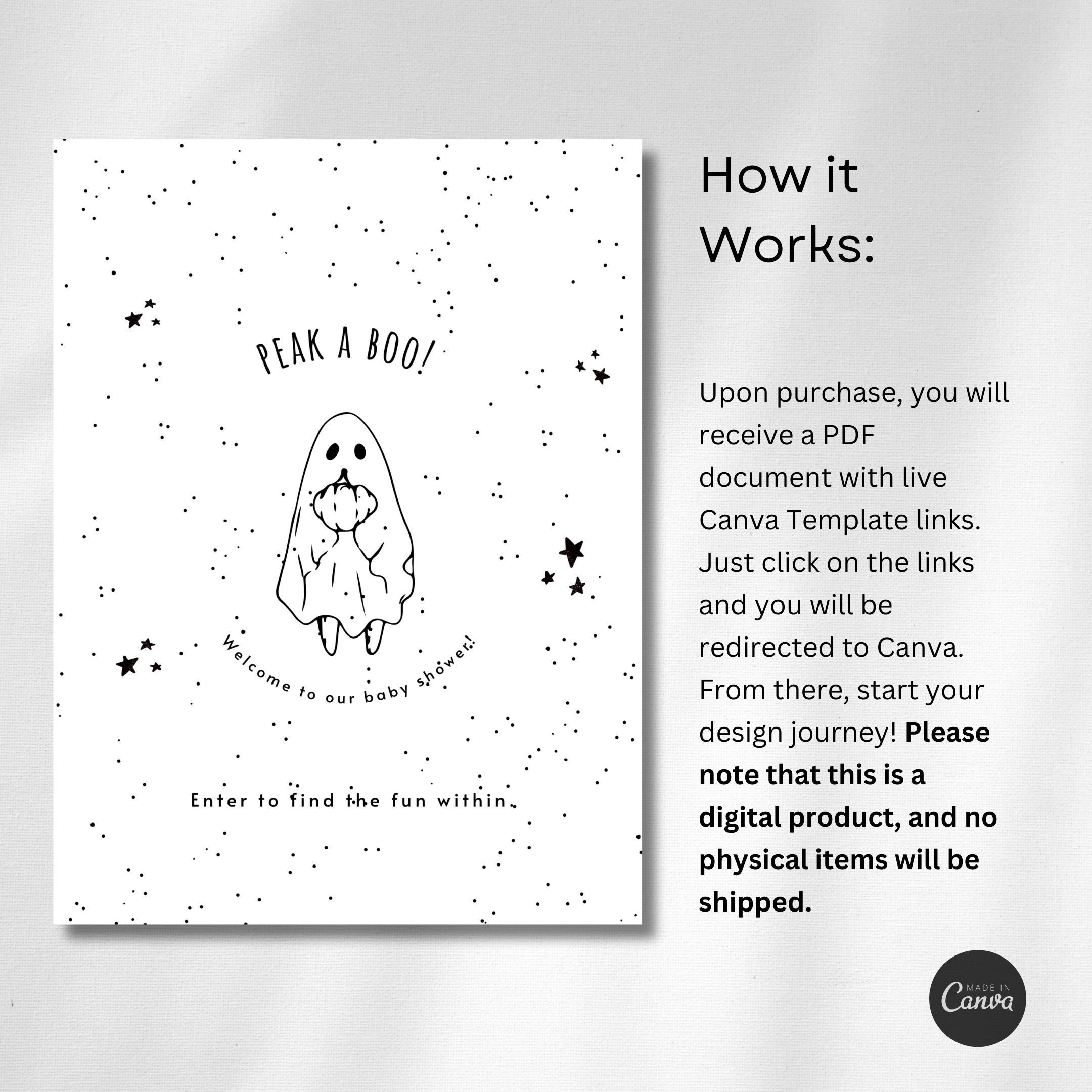 A Little Boo Shower Canva Template Bundle, Spooky Baby Shower ...