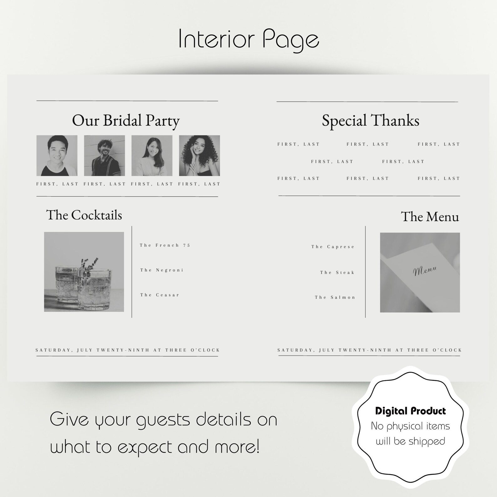 Editable Wedding Newspaper Template Canva Wedding Booklet - Etsy Canada