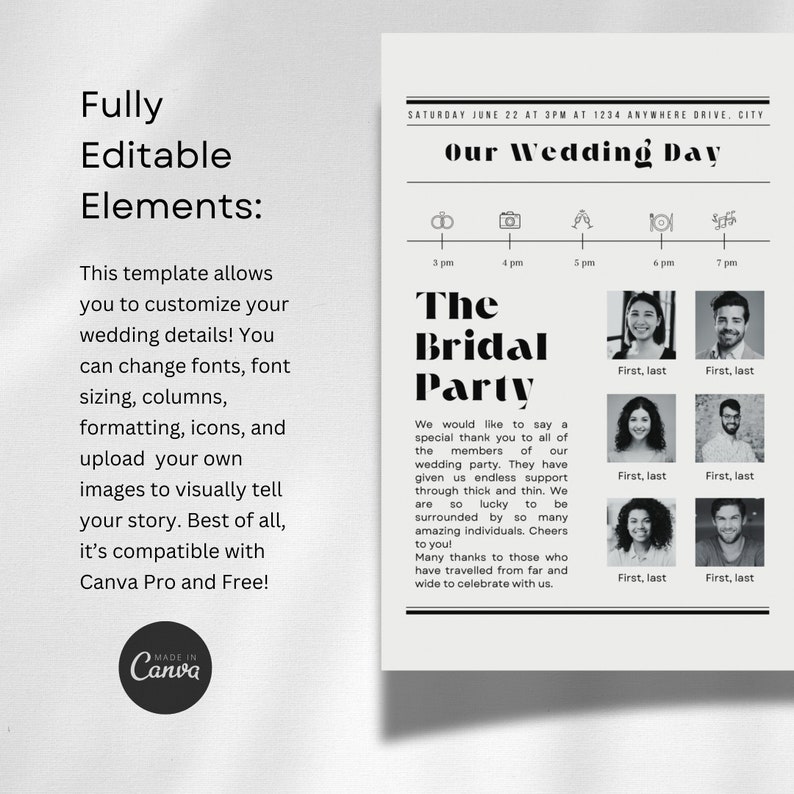 Printable Wedding Newspaper Template, Fun Editable Wedding Newspaper ...