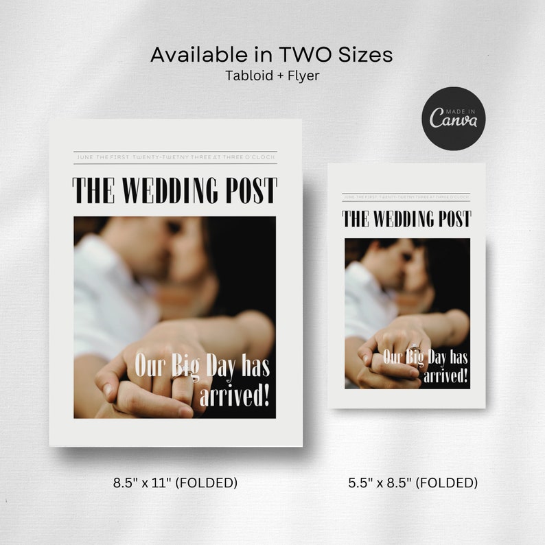 Newspaper Style Wedding Program Instant Download - Etsy