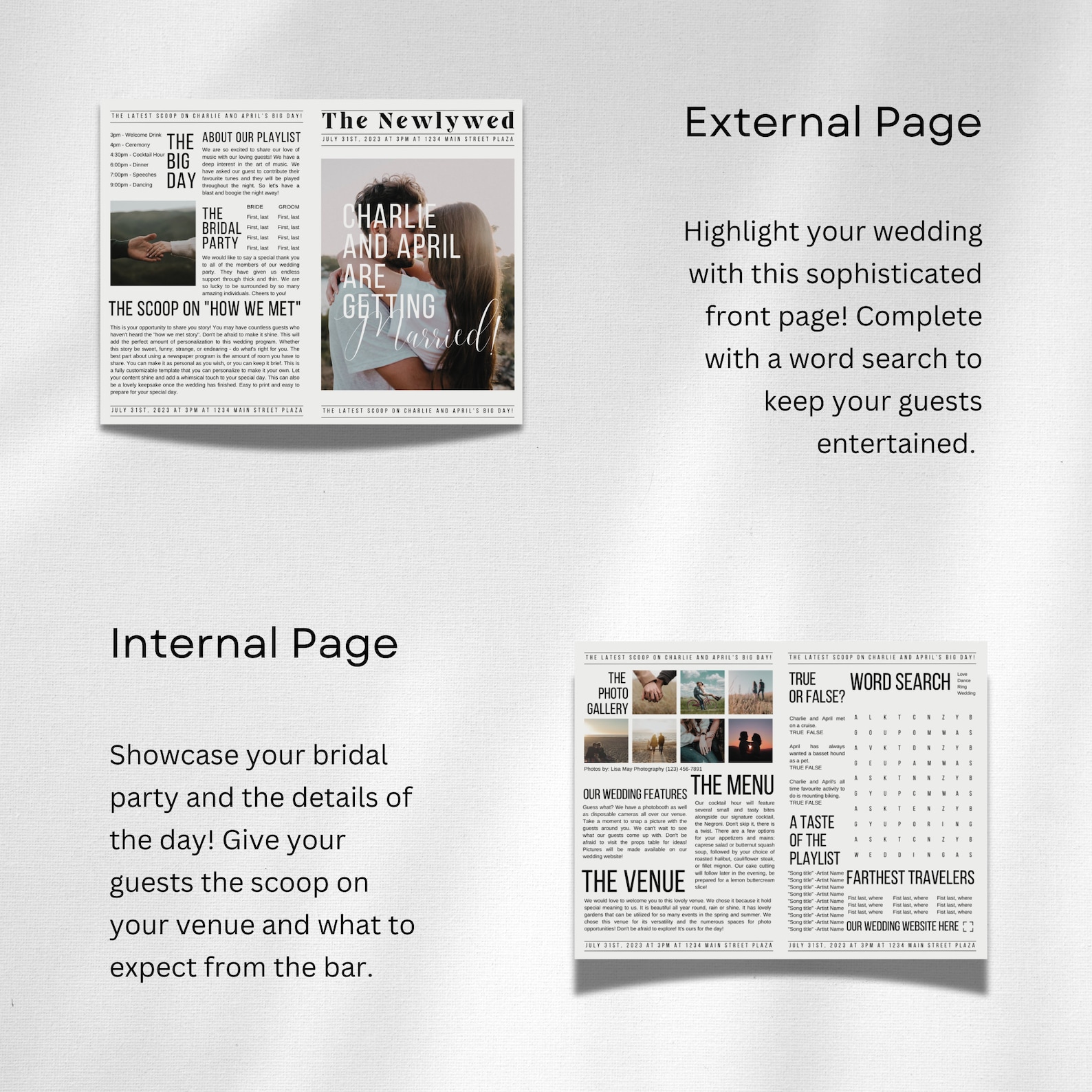 Editable Canva Template, DIY Printable Wedding Programs, Fun Wedding ...