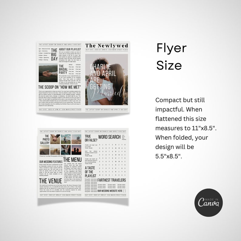 Editable Canva Template, DIY Printable Wedding Programs, Fun Wedding ...