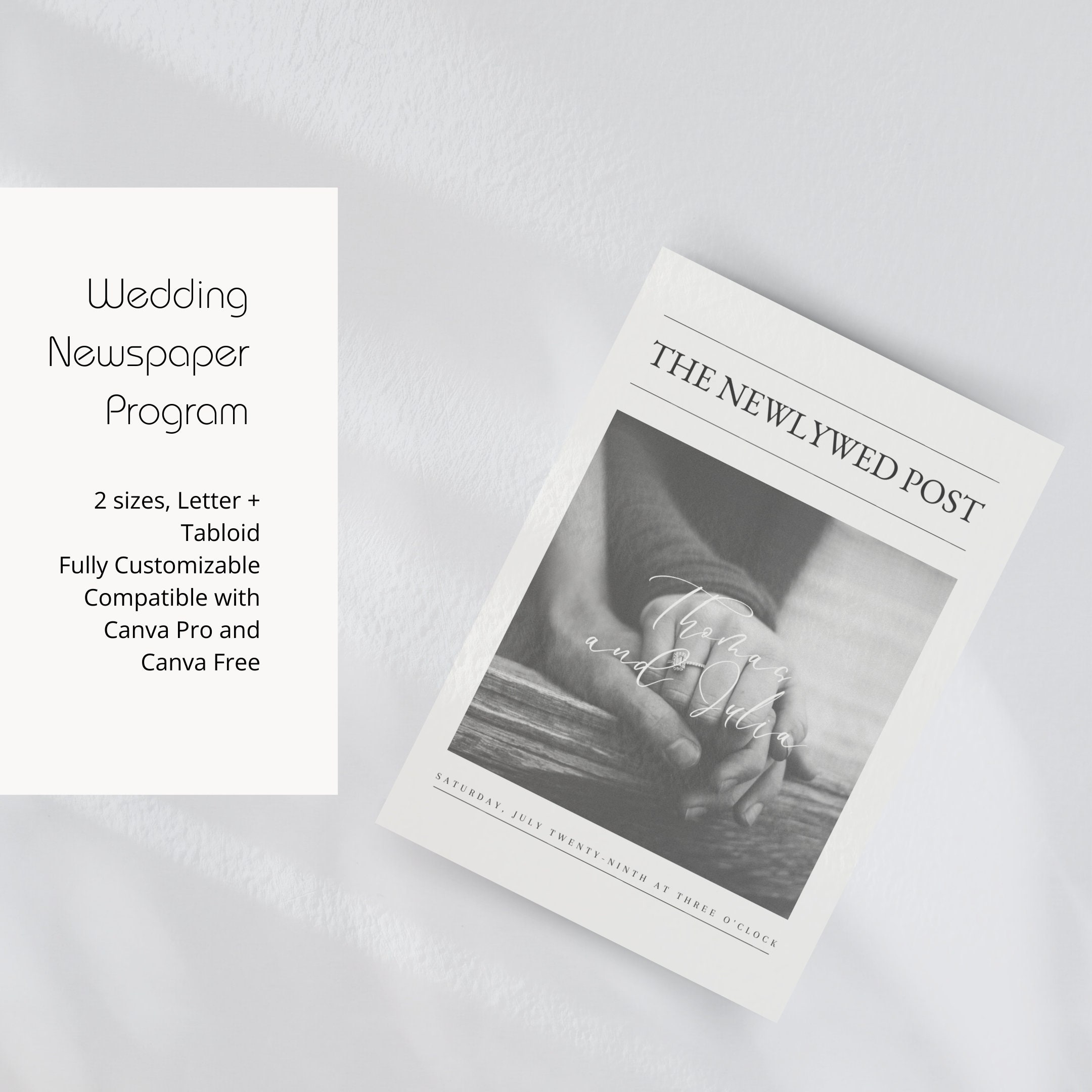 Editable Wedding Newspaper Template Canva Wedding Booklet - Etsy Canada
