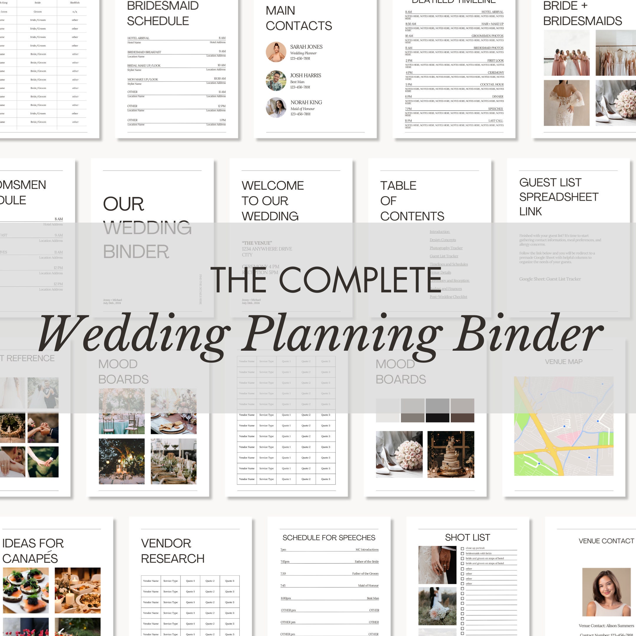 Ultimate Canva Wedding Organizer Printable Wedding Binder, Day-of ...