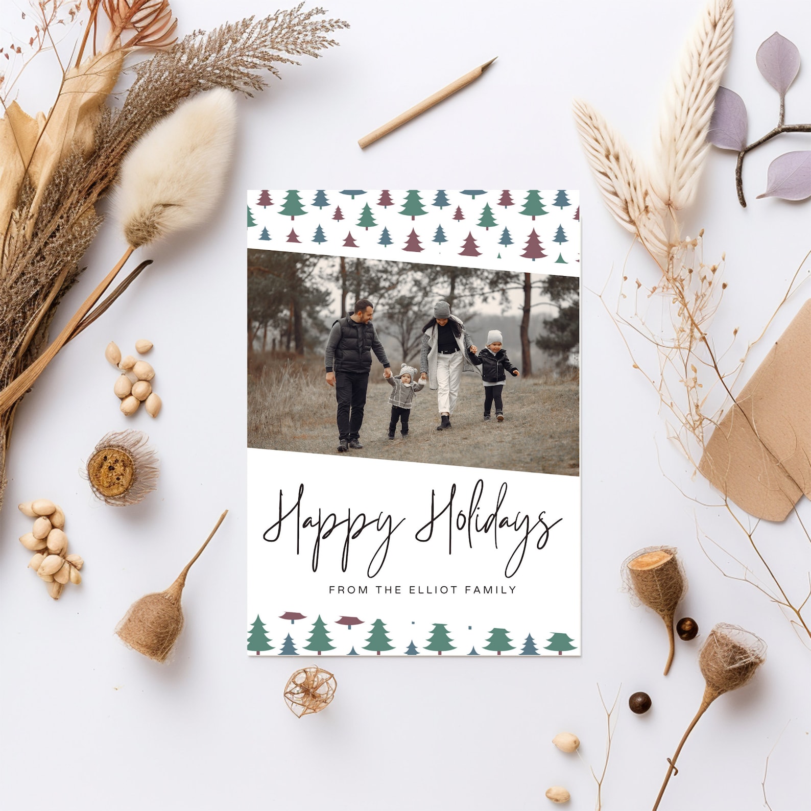 Printable Christmas Card Fully Customizable Holiday Card - Etsy