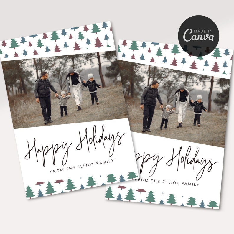 Printable Christmas Card Fully Customizable Holiday Card - Etsy